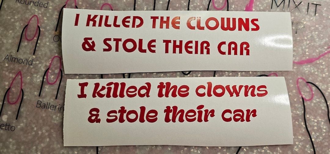 CLOWN Car KILLER Decals Funny MINI Cooper Car Humor + Added H P - Etsy
