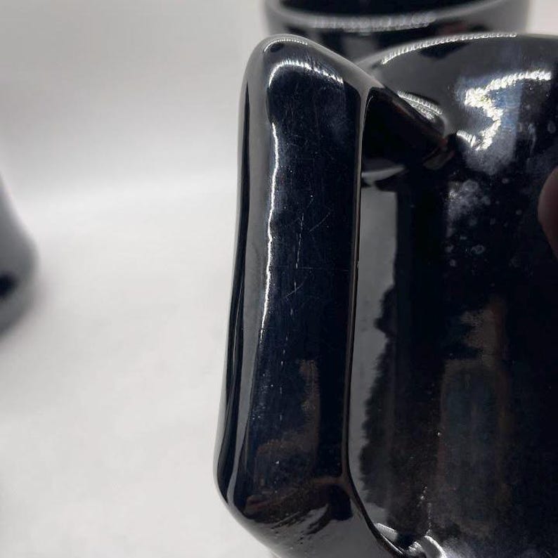 Vintage Frankoma Pottery Black Onyx C5 Coffee Tea Mug Set of 4 Ceramic ...