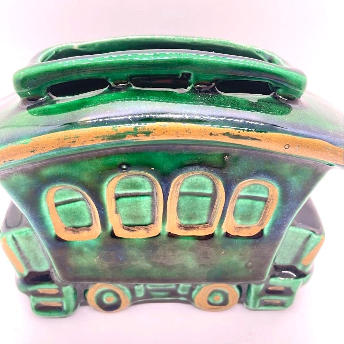 Vintage Le Bow California Pottery Emerald Green With Gold Trim ...