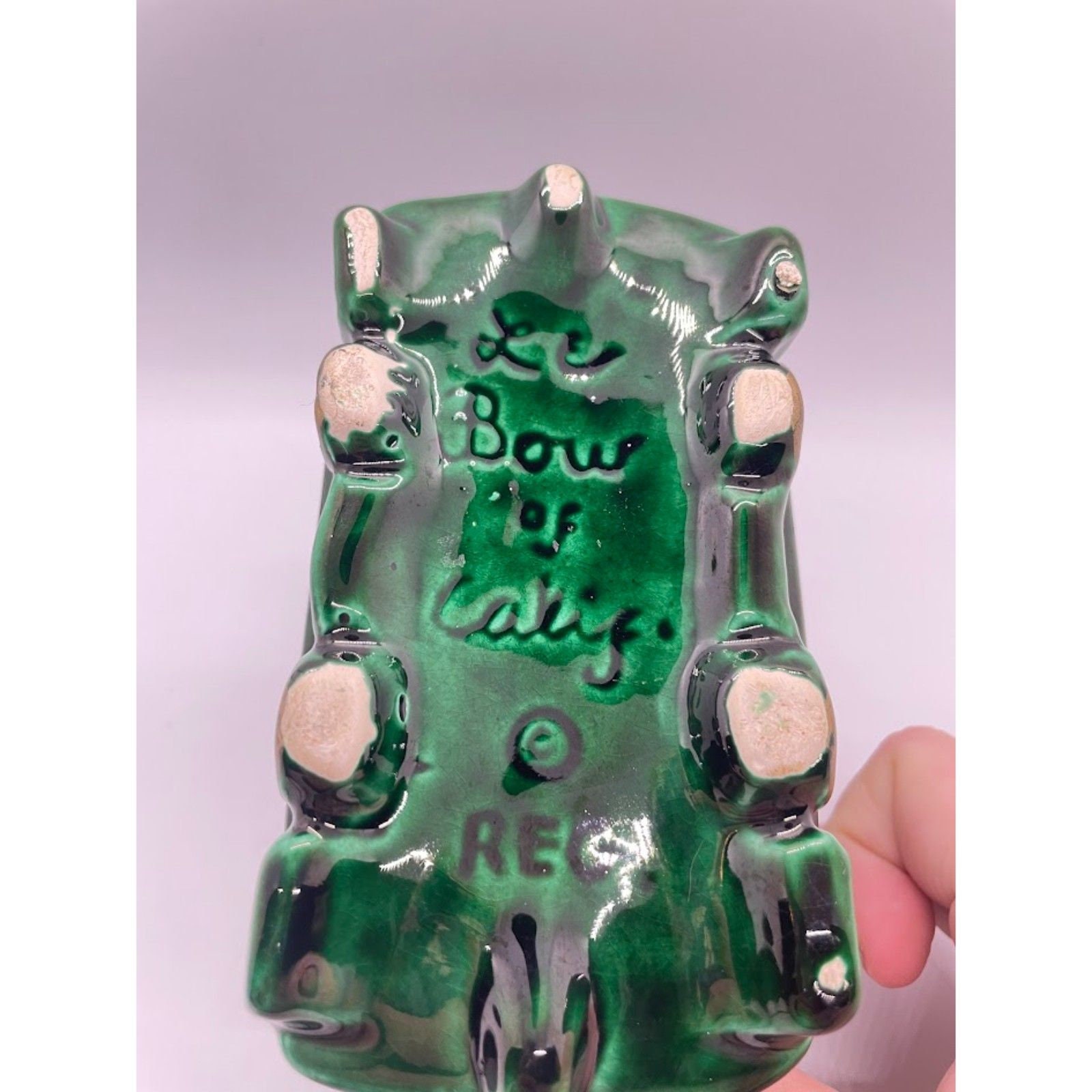 Vintage Le Bow California Pottery Emerald Green With Gold Trim ...