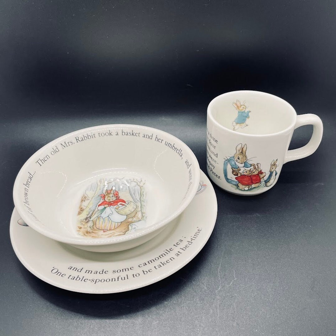 Wedgwood Peter Rabbit Beatrix Potter Designs 3 Piece Nursery Child's ...