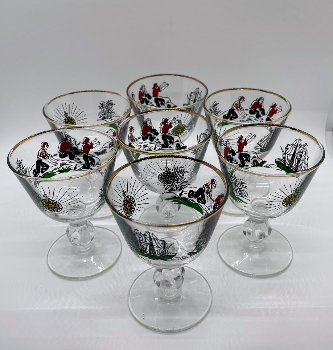 Vintage Midcentury 1950s Libbey Treasure Island Pirates - Etsy