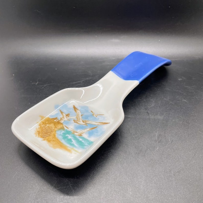Vintage Otagiri Stoneware Seagull Spoon Rest Sea Ocean Lighthouse ...