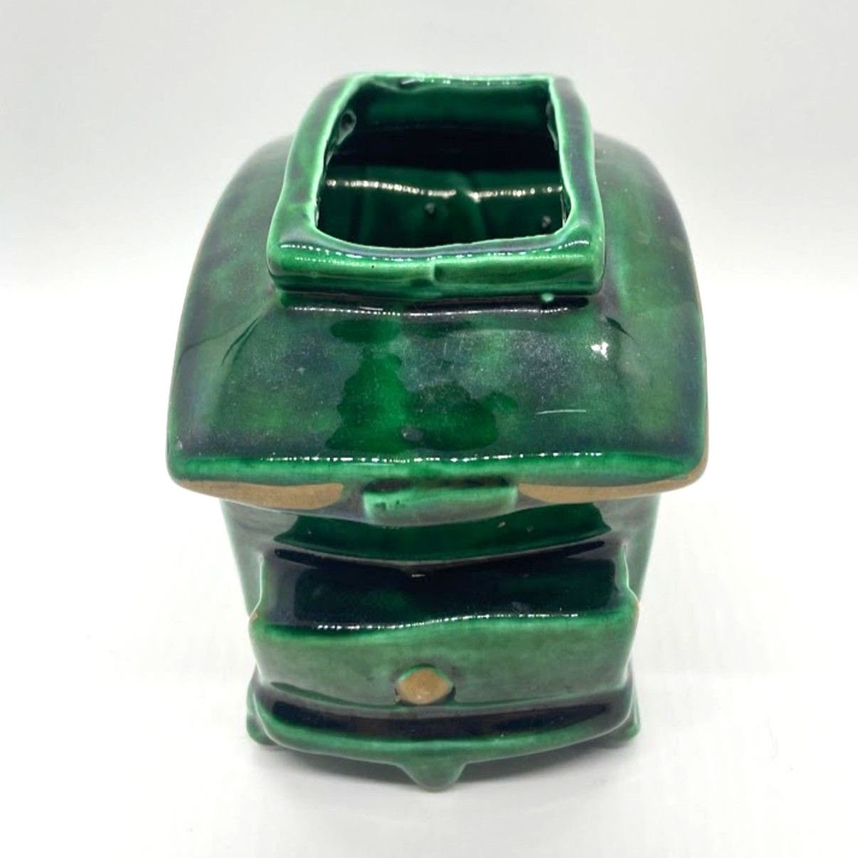 Vintage Le Bow California Pottery Emerald Green With Gold Trim ...