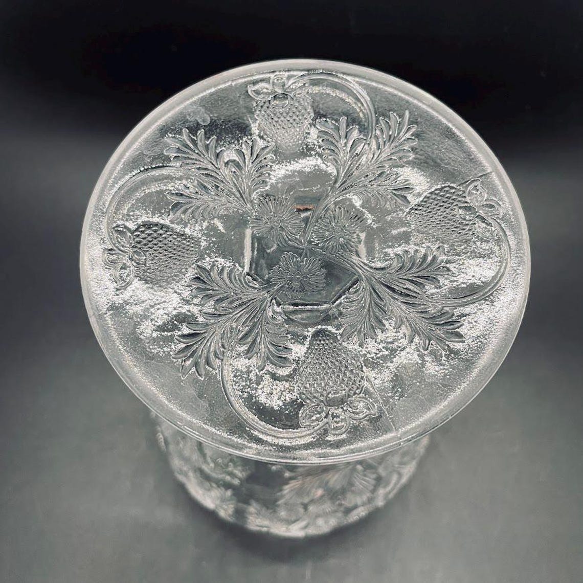 Antique Cambridge Crystal Glass Inverted Strawberry Footed Vase ...