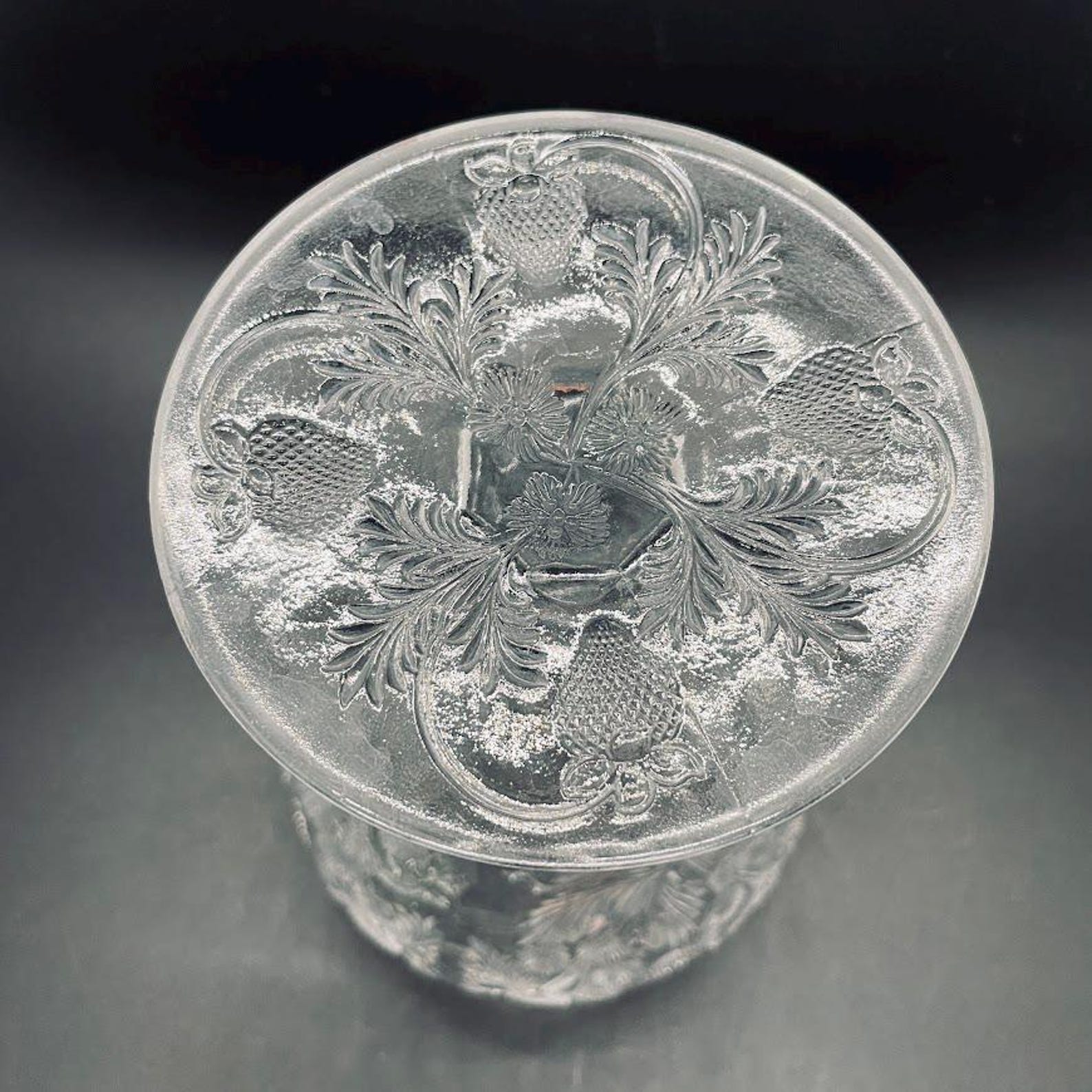 Antique Cambridge Crystal Glass Inverted Strawberry Footed Vase ...