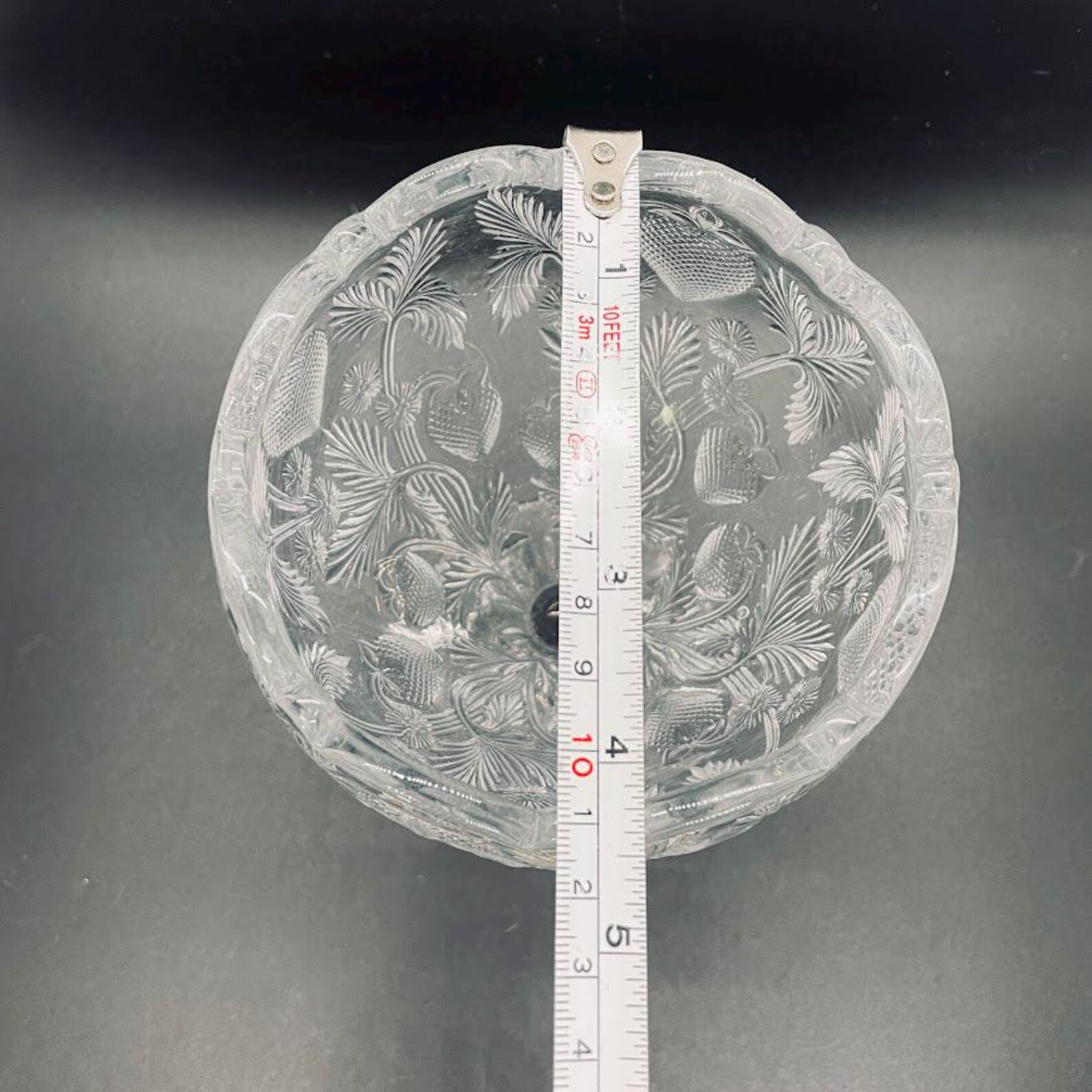 Antique Cambridge Crystal Glass Inverted Strawberry Footed Vase ...