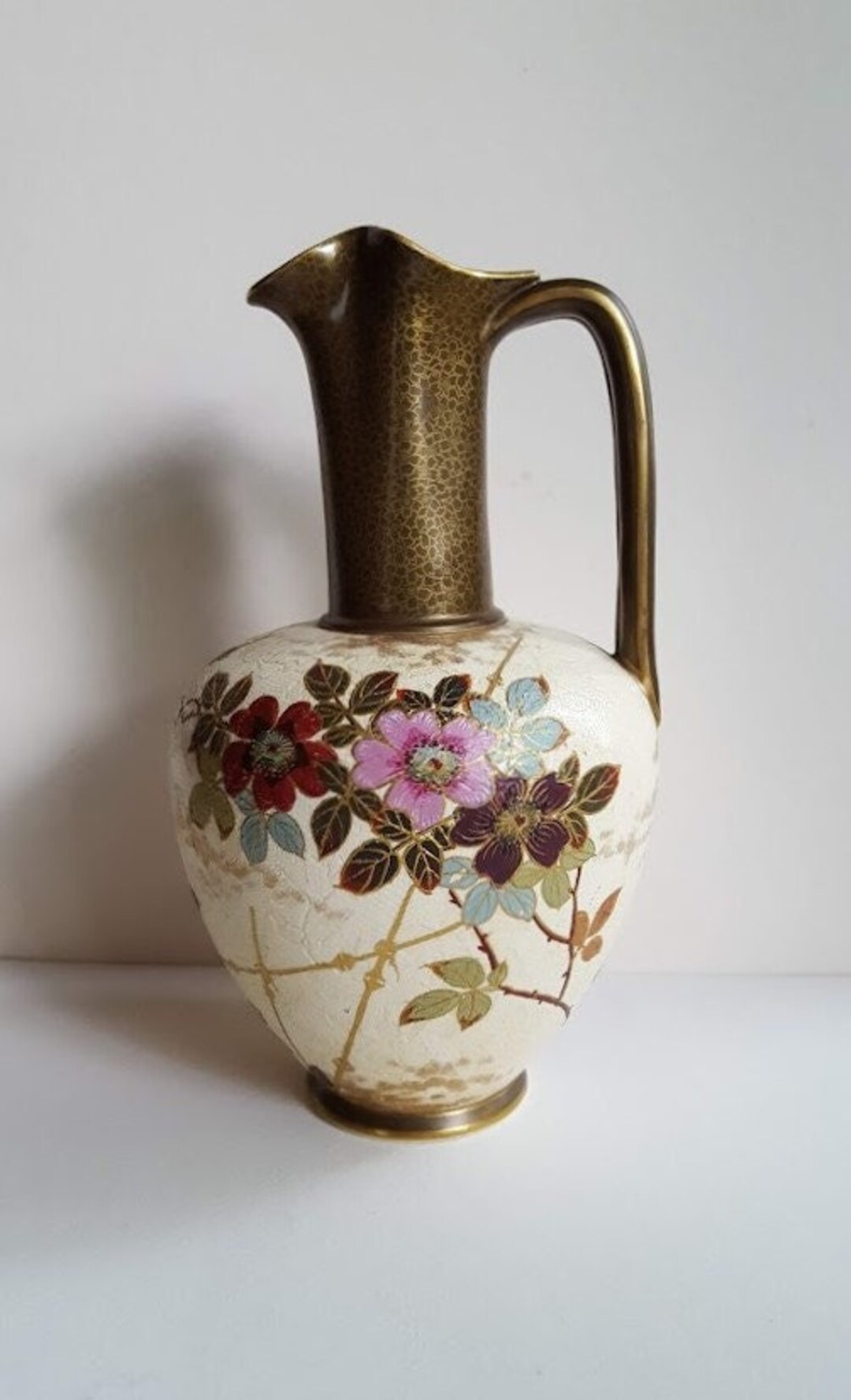 Antique Doulton Slaters Lambeth Ewer Pitcher Hand Painted Floral - Etsy