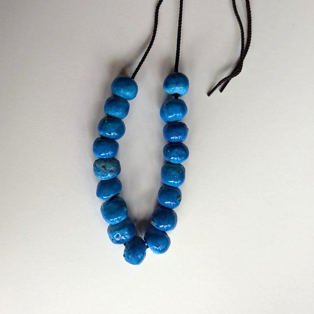 Vintage Ceramic Blue Faience Donkey Beads Lot of 17 - Etsy