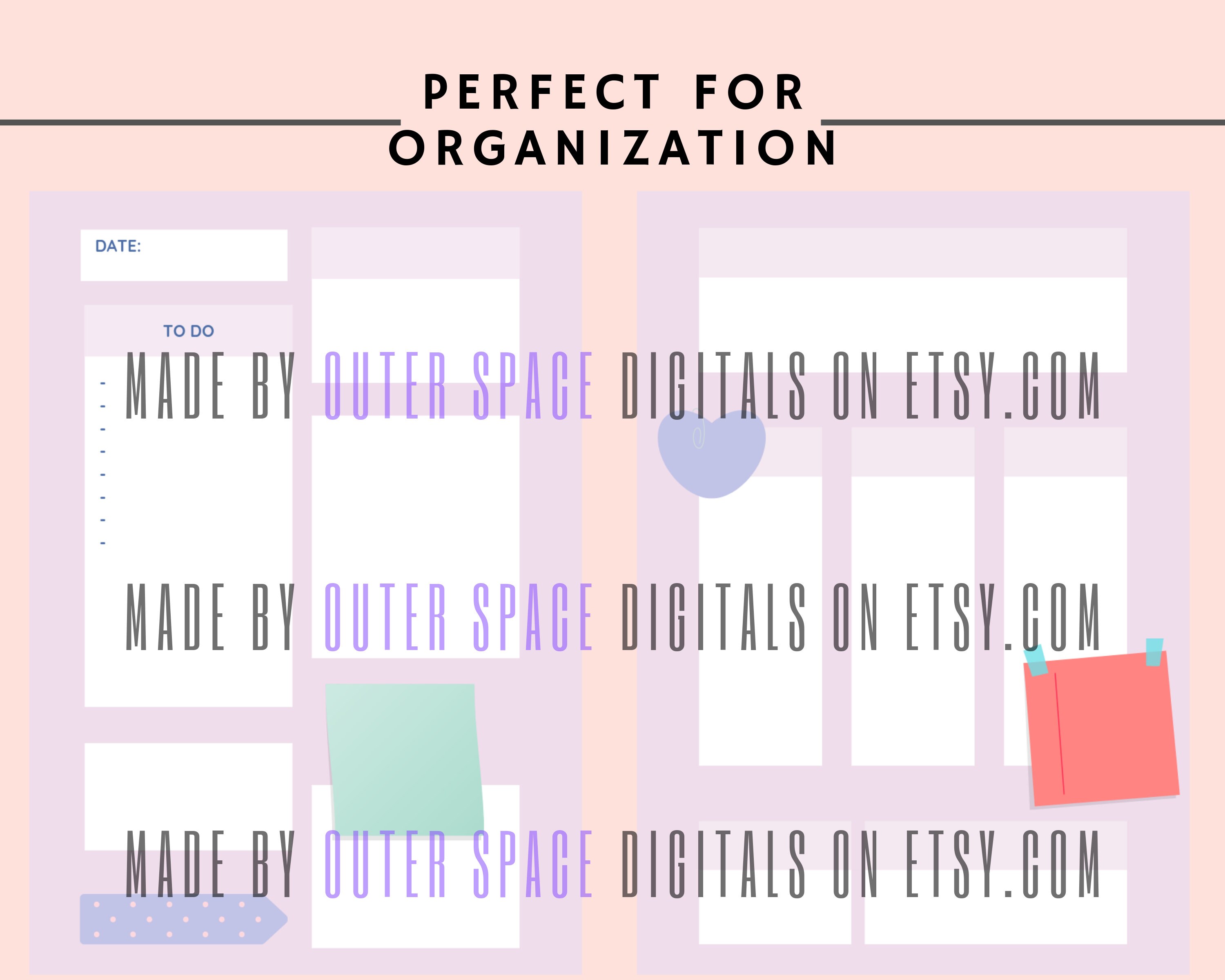 Printable Pink and Blue Digital Insert for Planner/journal Organization ...