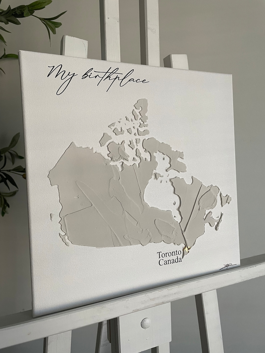Personalized Hand Painted Textured Map for Couples/babies/family ...