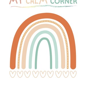 Calm Corner Digital Download, Feelings Chart for Toddlers, Rainbow Calm ...