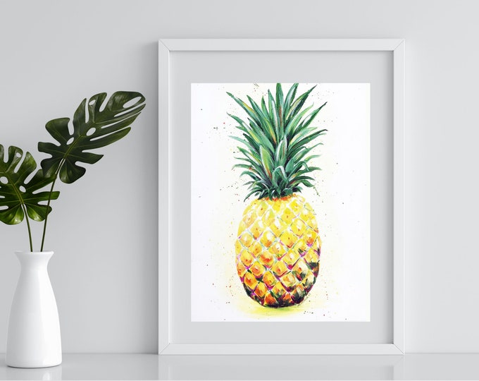 Pineapple Print, Printable Pineapple Art, Tropical, Tropical Art ...
