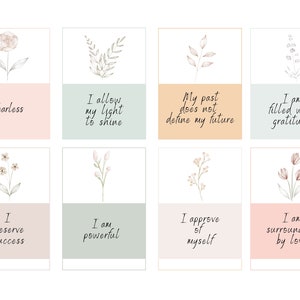 Printable Affirmation Cards, 24 Boho Mindful Affirmation Cards Digital ...