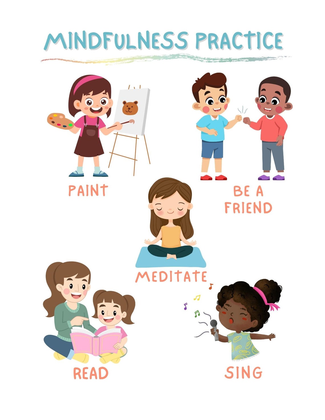 Calming Corner Digital Download, Feelings Chart for Toddlers, Rainbow ...