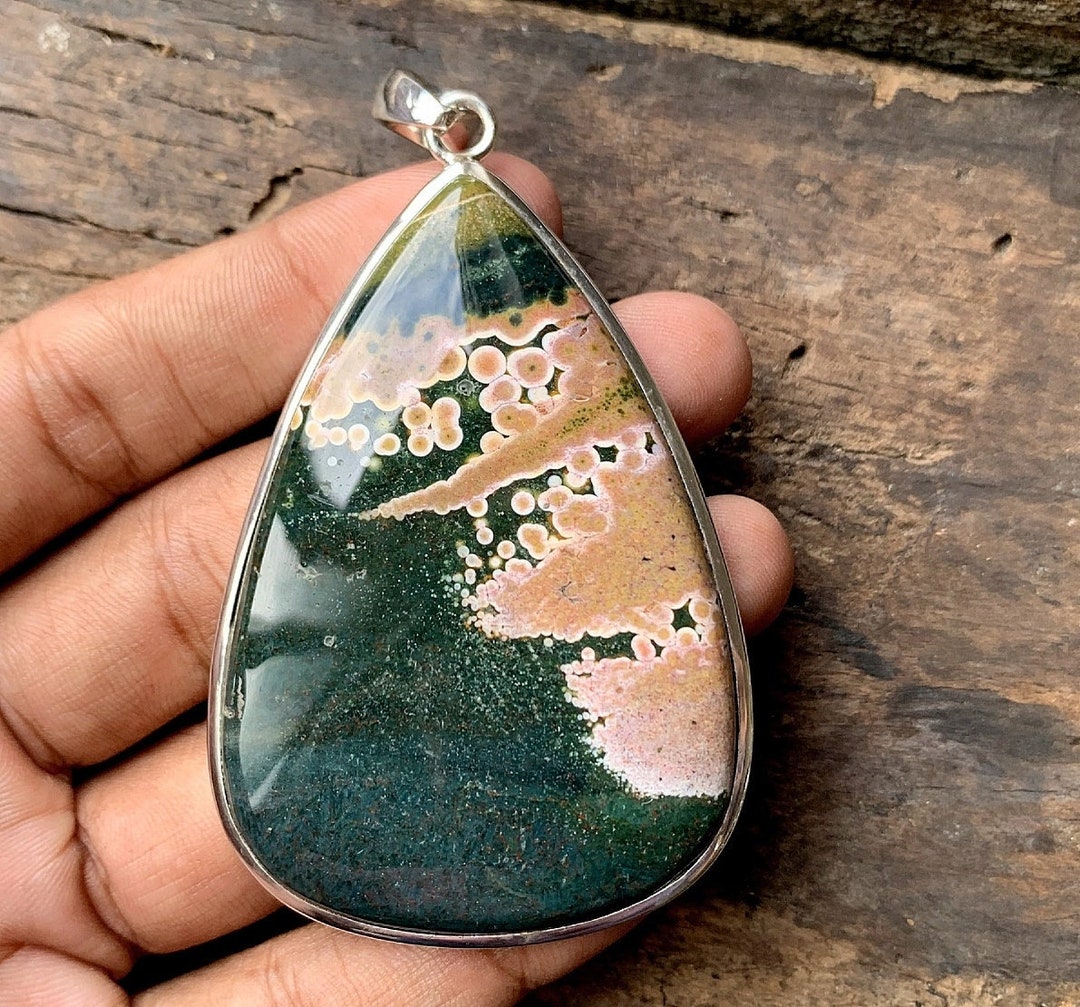3.3", Very Large, Inner Peace and Balance, Ocean Jasper, Pendant ...