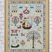 Antique 1862 American Flag Patriotic Sampler Reproduction Cross Stitch ...