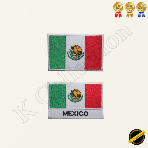 Mexican Country Flag Patch Emblem Embroidered MEXICO Sew Iron Badge ...