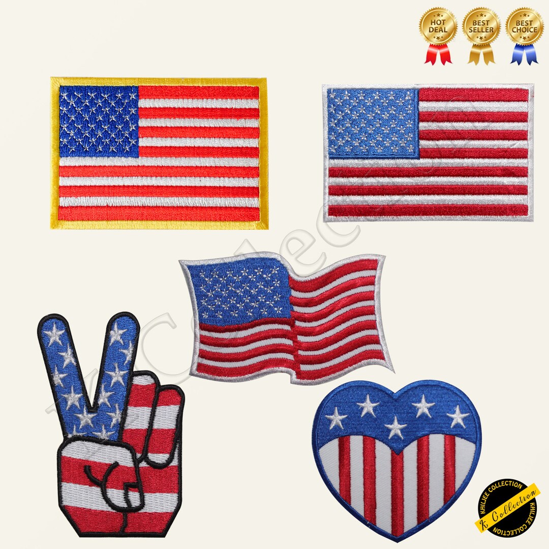 USA National Flag United States of America Embroidered Iron on Sew on ...