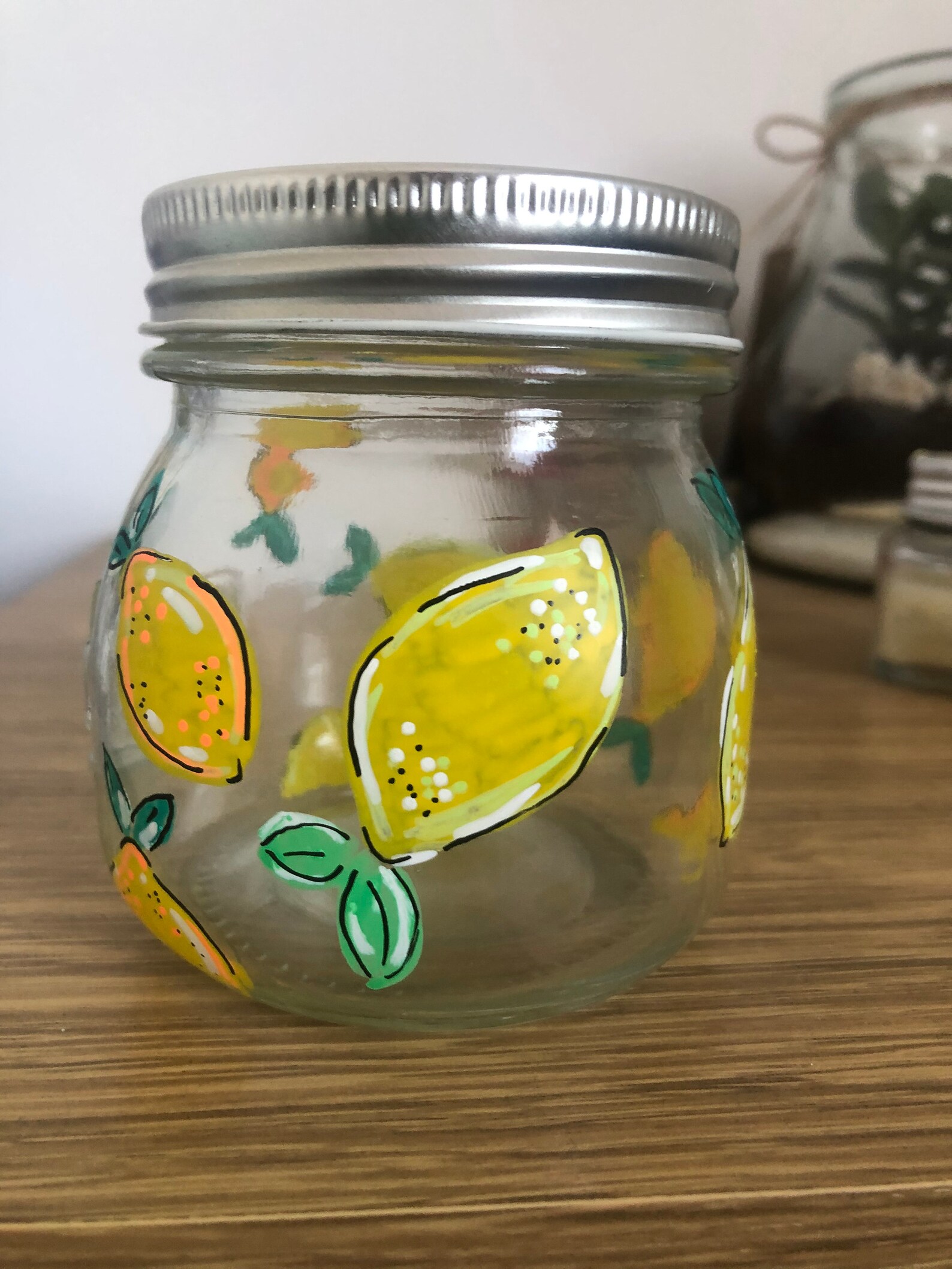 Lemon Jar Hand Painted Lemon Storage Jar | Etsy