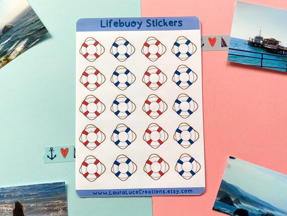 Lifebuoy Nautical Stickers for Bullet Journals Planners - Etsy