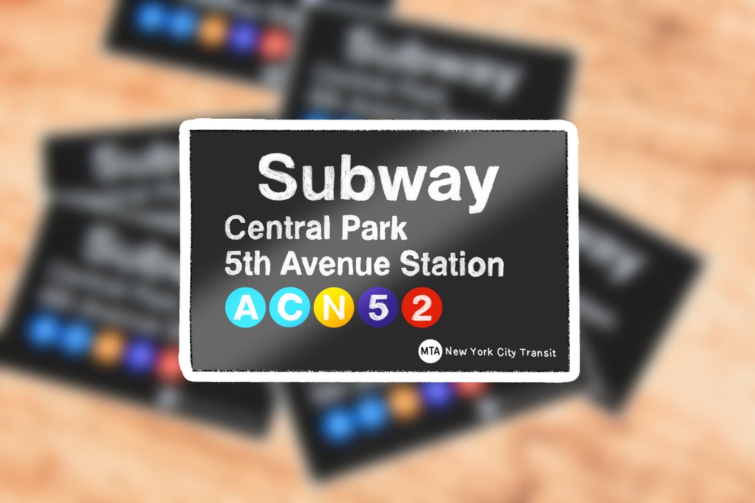 Subway Sign New York Cityvinyl Sticker for Laptops Water - Etsy