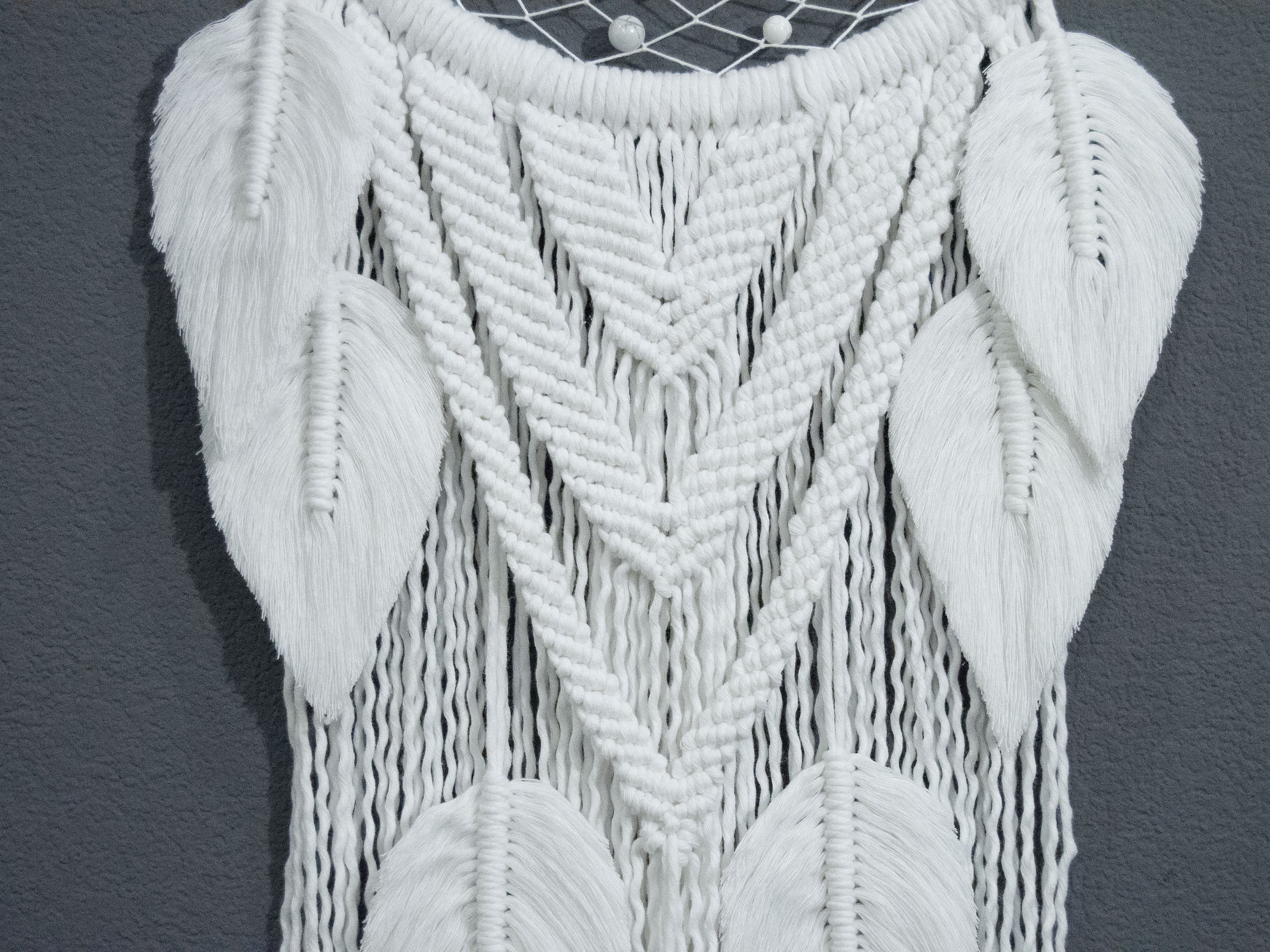 Large moon dreamcatcher wall decor with feathers Crescent | Etsy