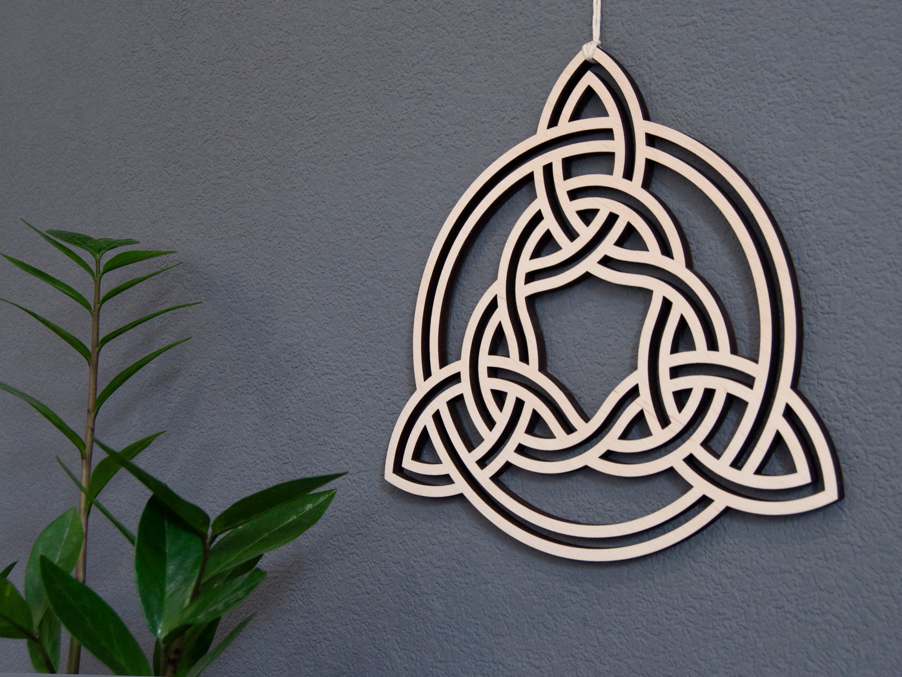 Celtic Wall Art Trinity Knot Woven Wall Hanging Wood Love | Etsy