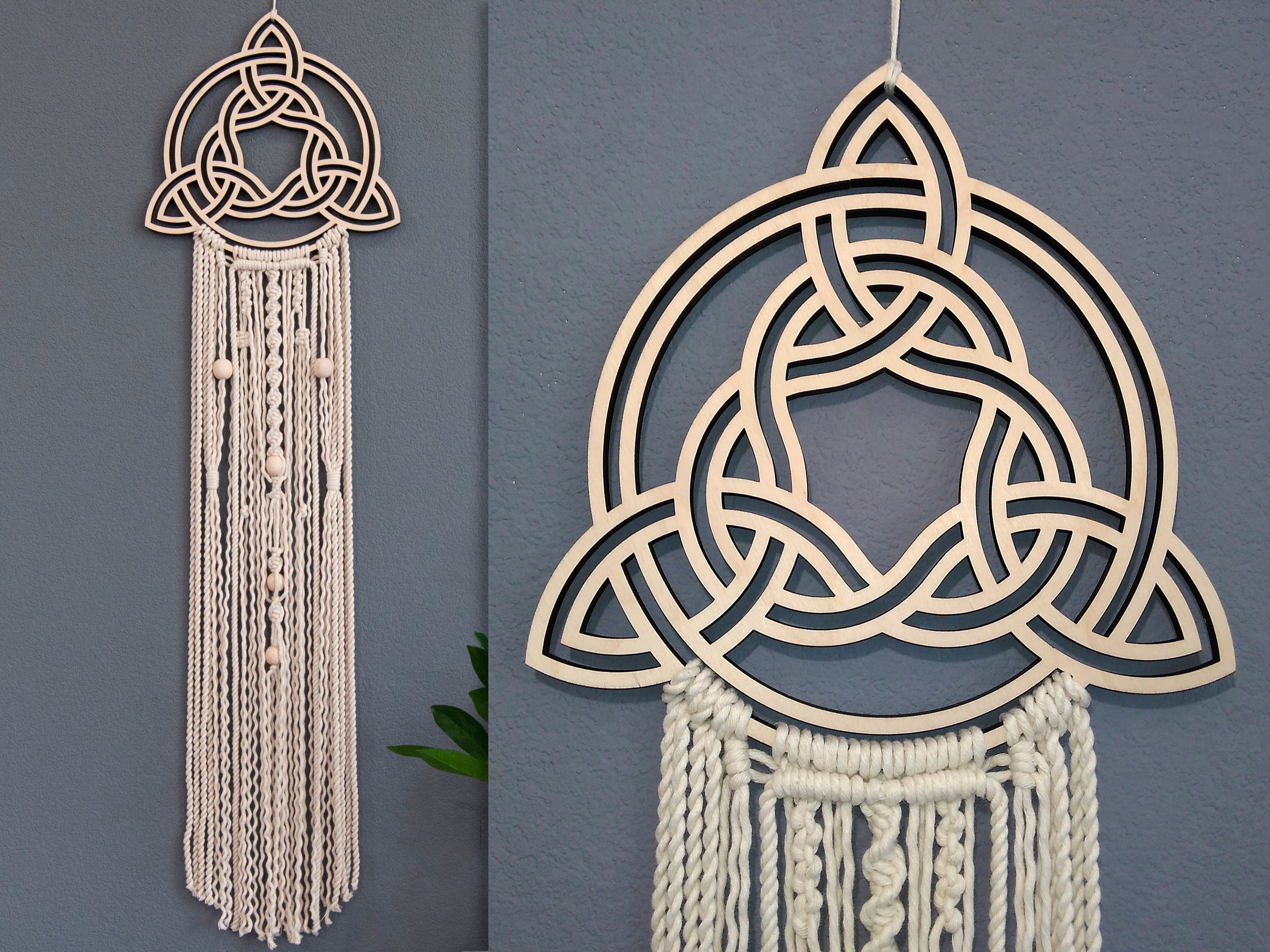 Celtic Wall Art Trinity Knot Woven Wall Hanging Wood Love | Etsy