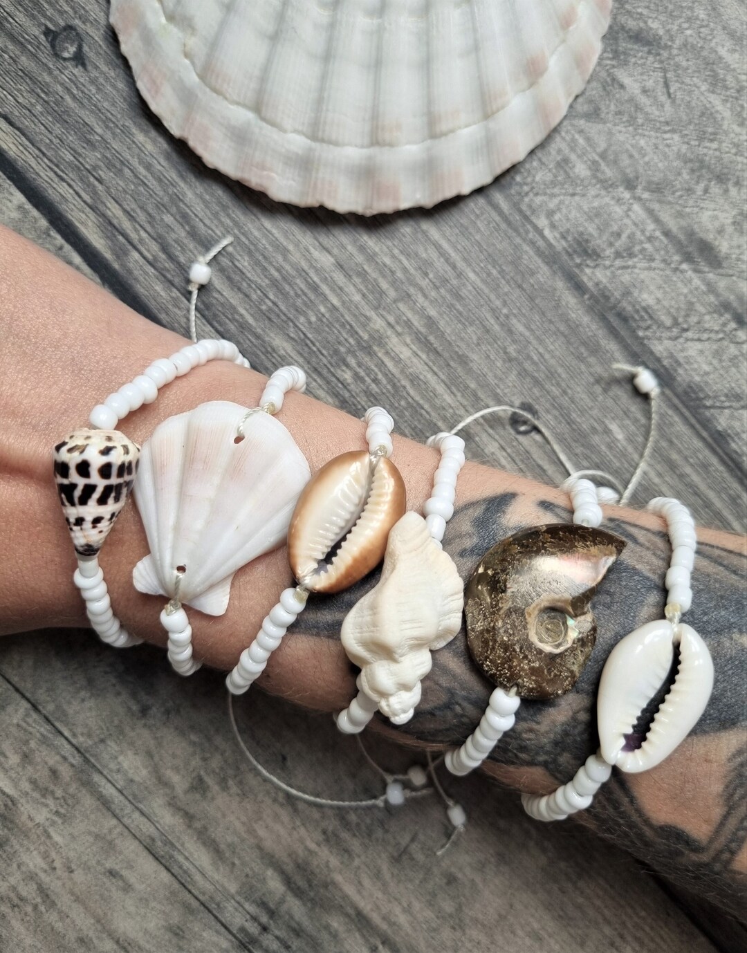 Beachy Seashell Bracelets - Etsy