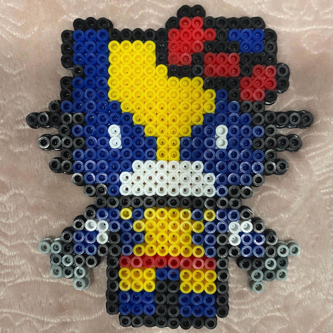 Wolverine Hello Kitty Perler Bead Figure - Etsy