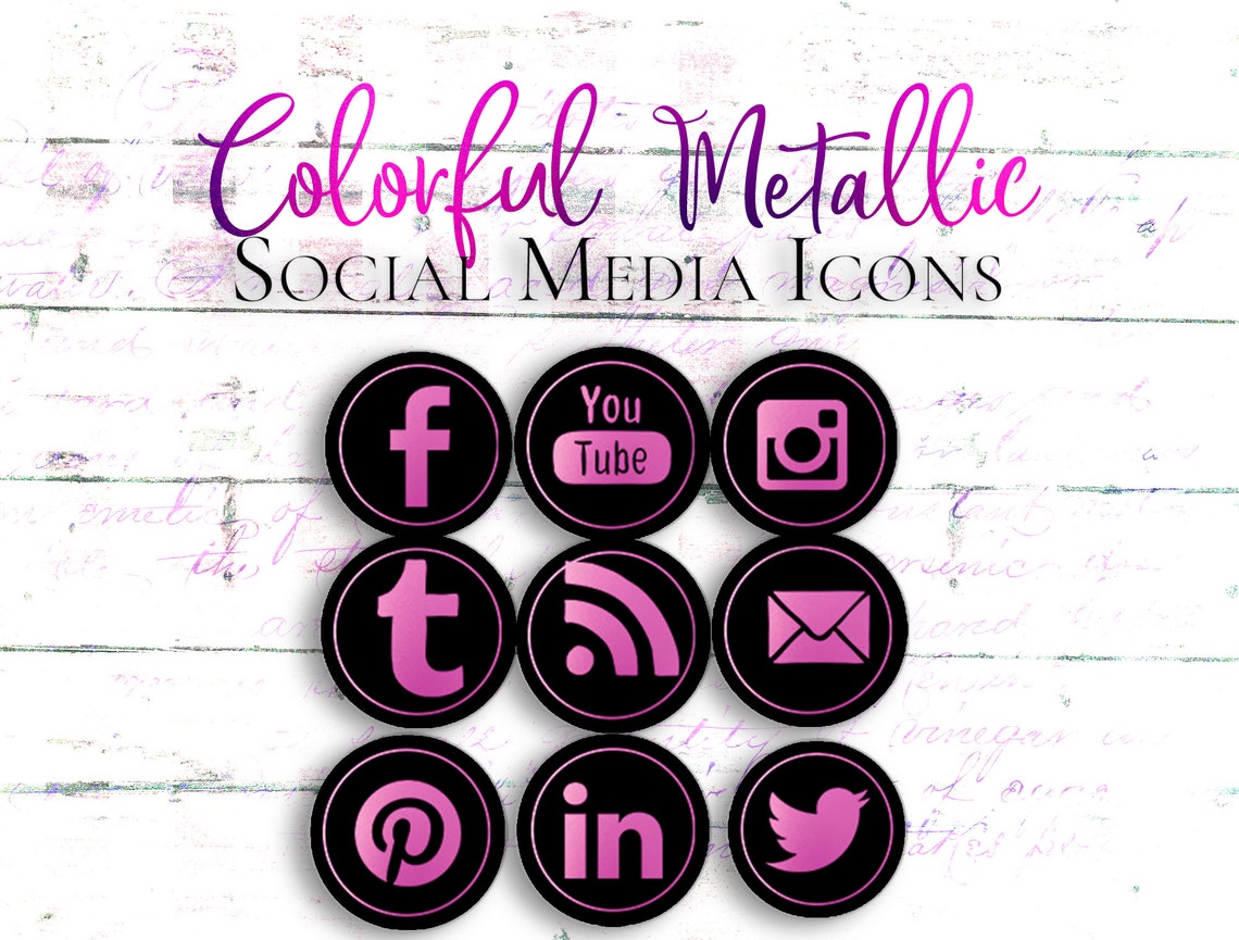 Social Media Icons Colorful Icons Social Icons Bright - Etsy