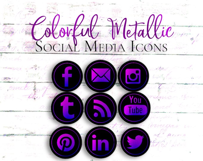 Purple Social Media Icons Bundle - Over 200 Social Media Icons - Blog ...