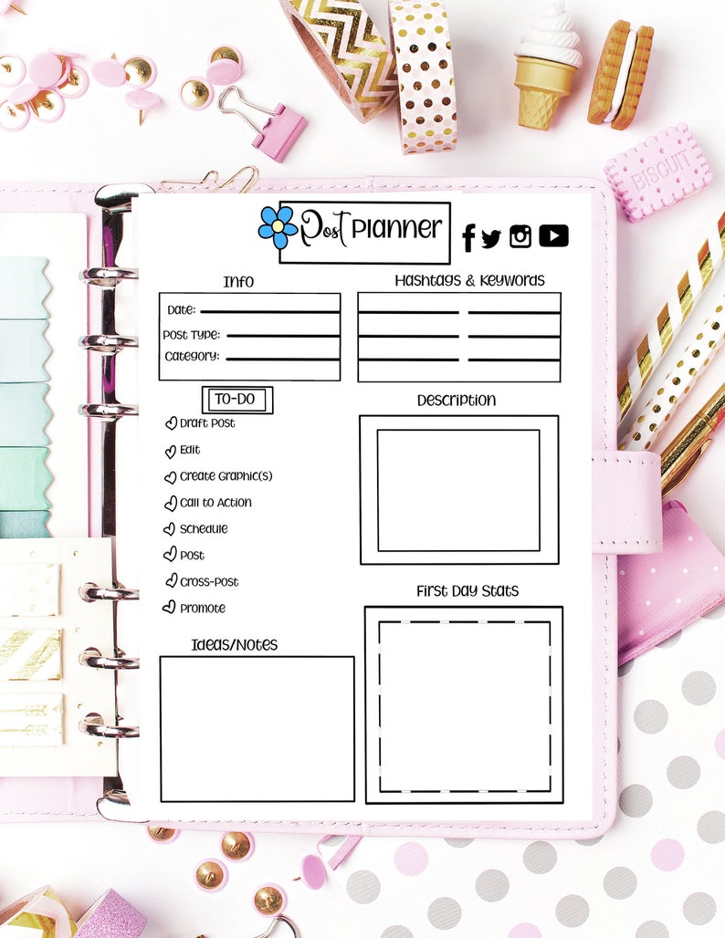 Social Media Planner and Tracker! Printables, Project Planner, Bullet ...