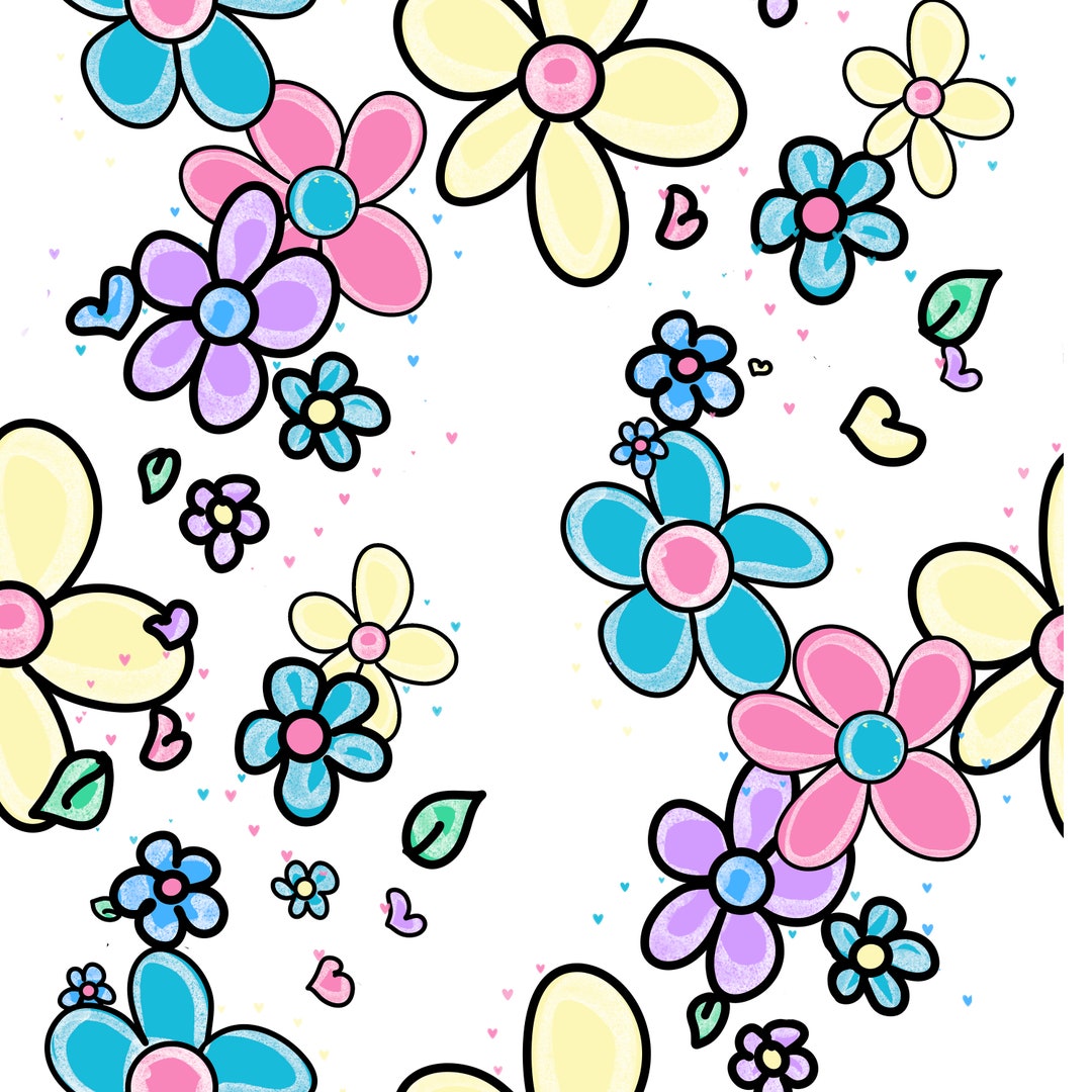 Pastel Daisy Digital Paper - Etsy