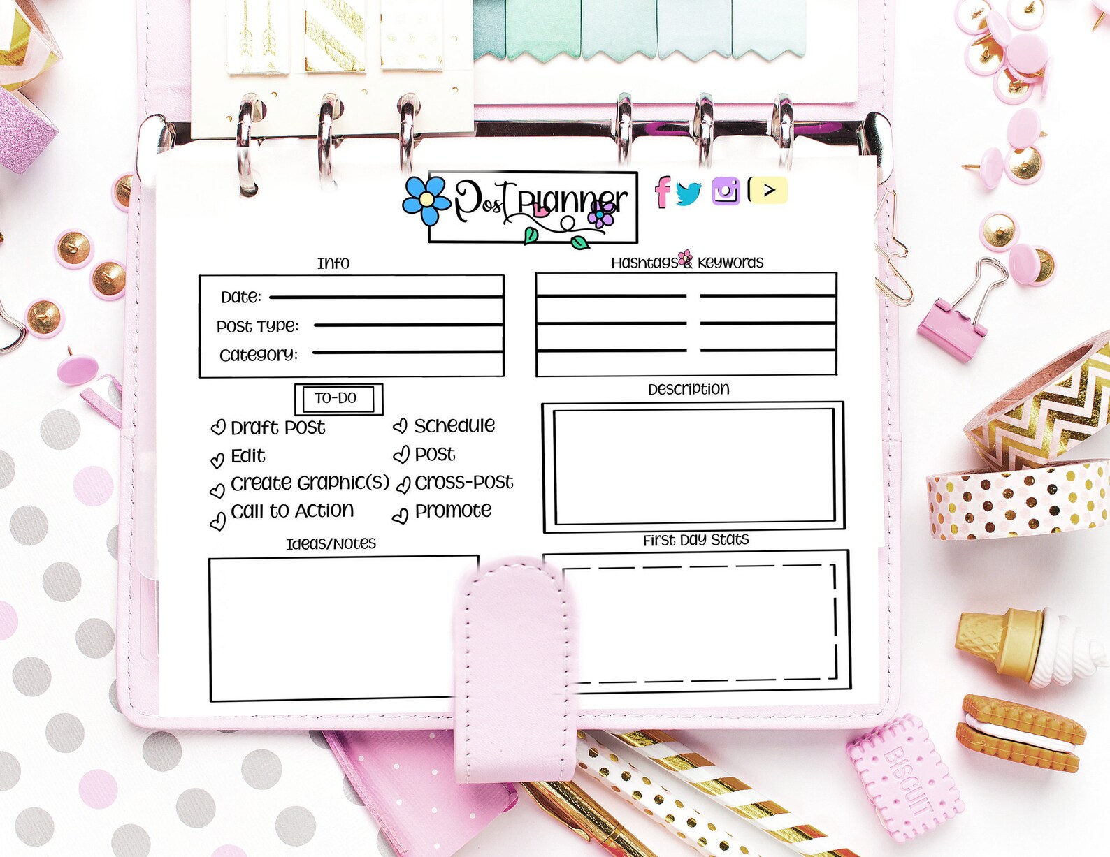 Social Media Planner and Tracker! Printables, Project Planner, Bullet ...