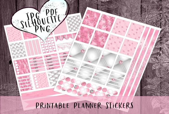 Pretty Pink Printable Planner Stickers Erin Condren Planner | Etsy