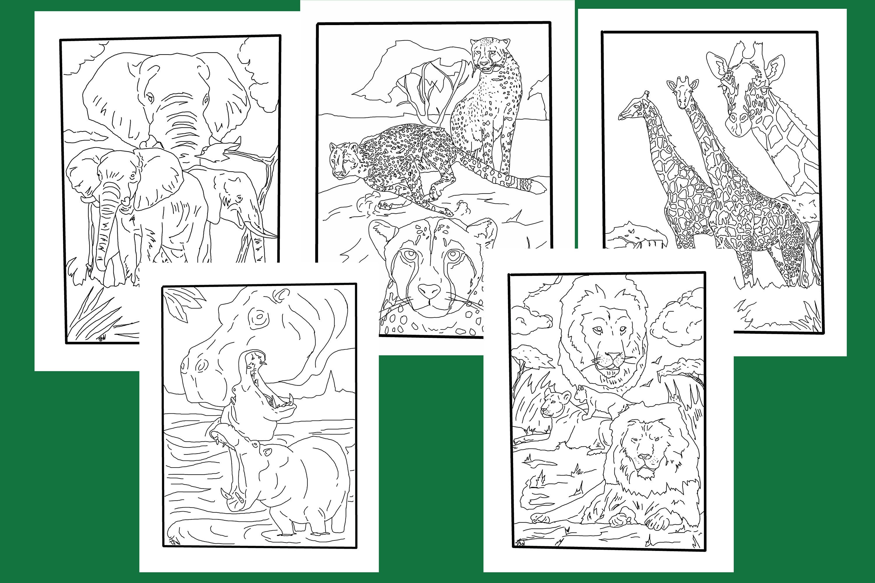 African Animals! 5 Pack of Coloring Pages - Etsy