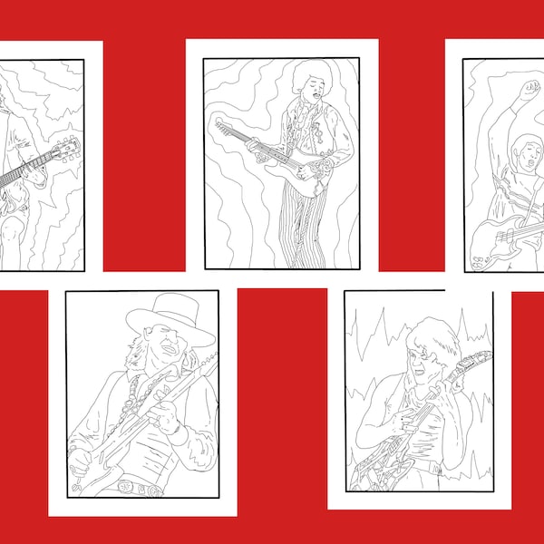 Rock and Roll Coloring Pages - Etsy