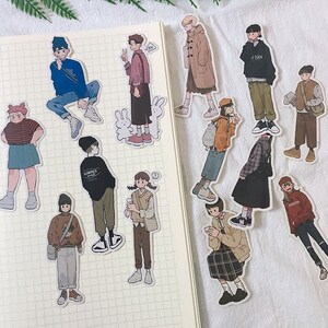 13pcs Manga Boys and Girls High School Fashion Outfit Themed Stickers ...