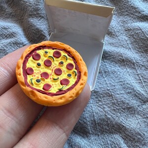 Miniature Pizza Box, Mini Pizza, Miniature Food, Dollhouse Pizza, Toy ...
