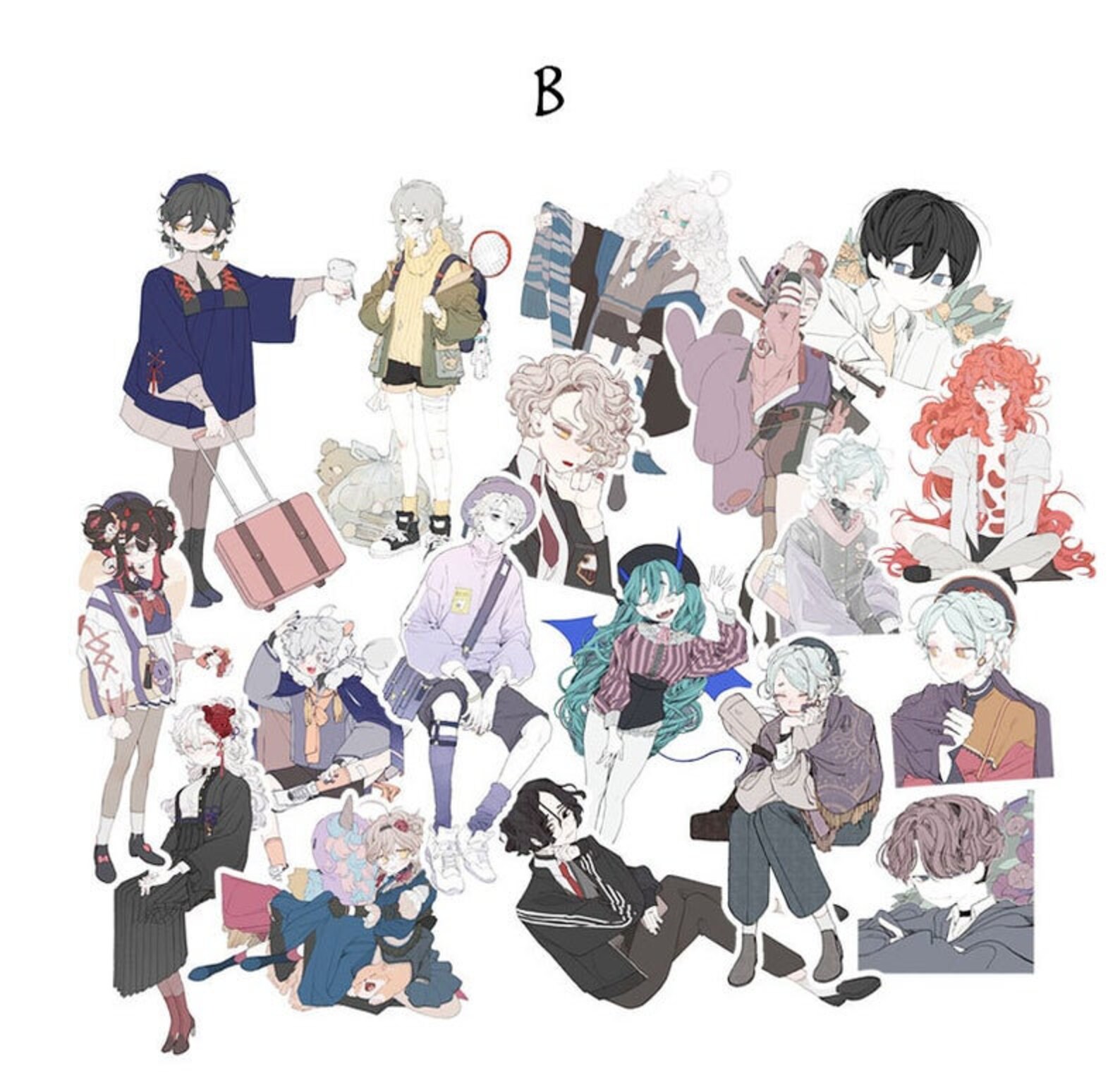19pcs/pack Japanese Comic Manga Themed Stickers , Die Cut Stickers ...
