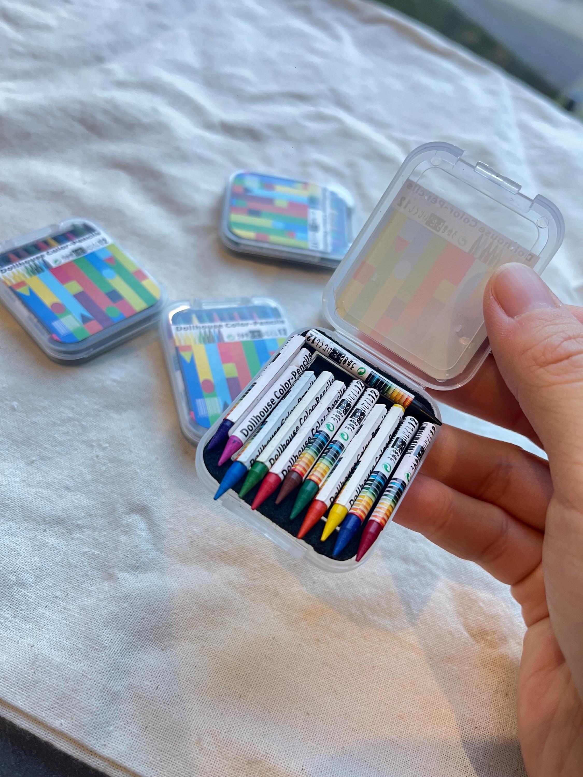 Mini Colored Pencil Set (12 Colors) |dollhouse Miniature | Pocket Size ...