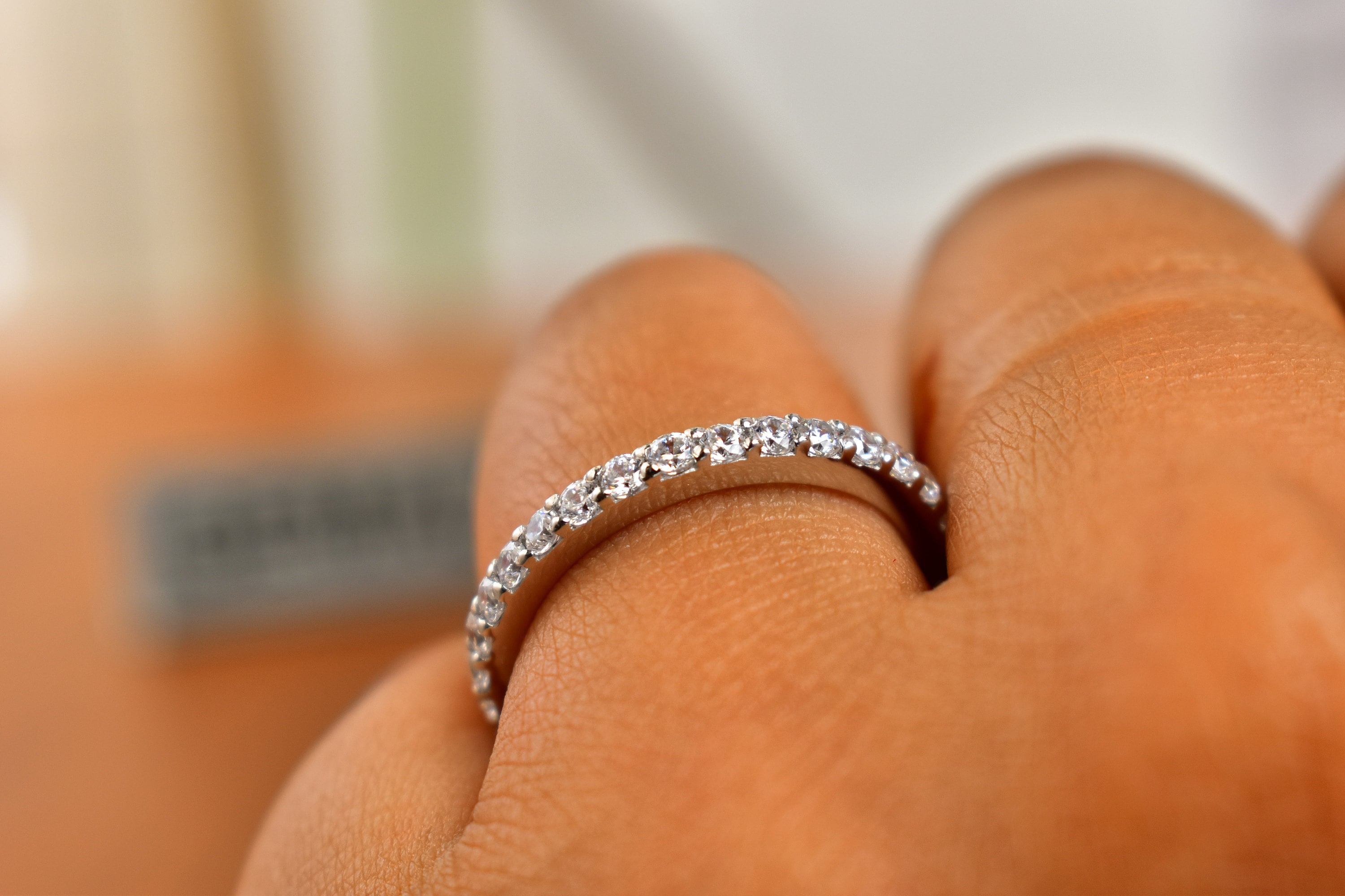 Thin Stacking Ring 2mm Solid Sterling Silver Full Eternity - Etsy