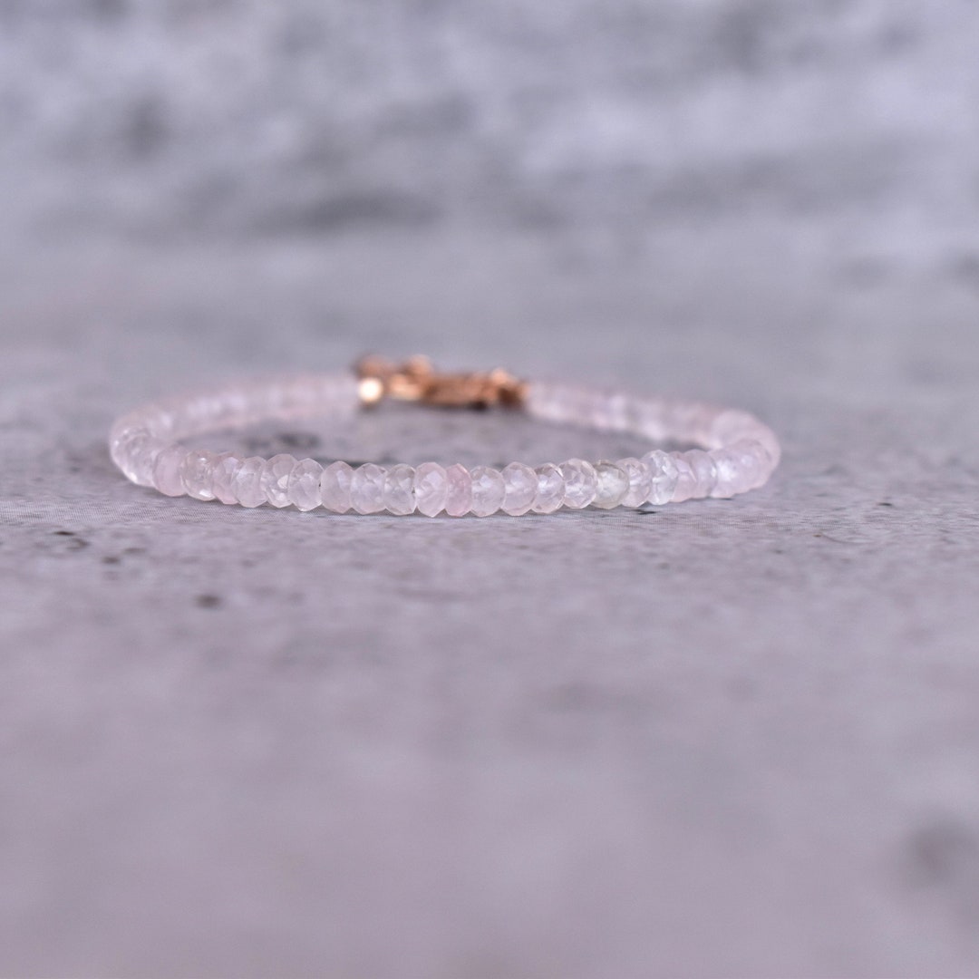Natural Rose Quartz Bracelet* Pink Quartz Handmade Bracelets for Women ...