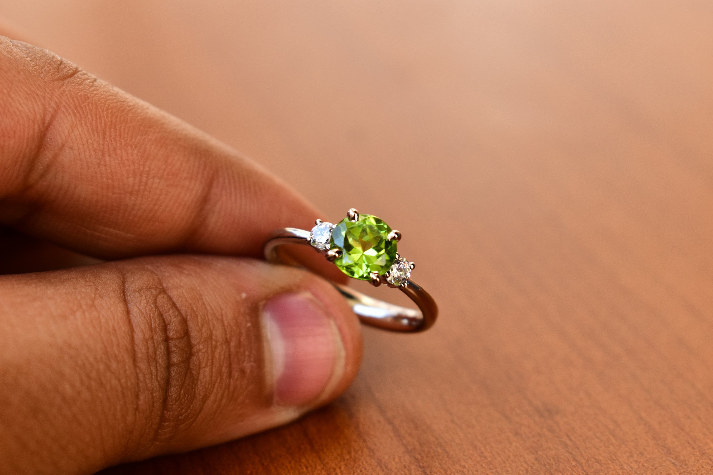 Lustrous Peridot Ring Sterling Silver and Genuine Peridot | Etsy