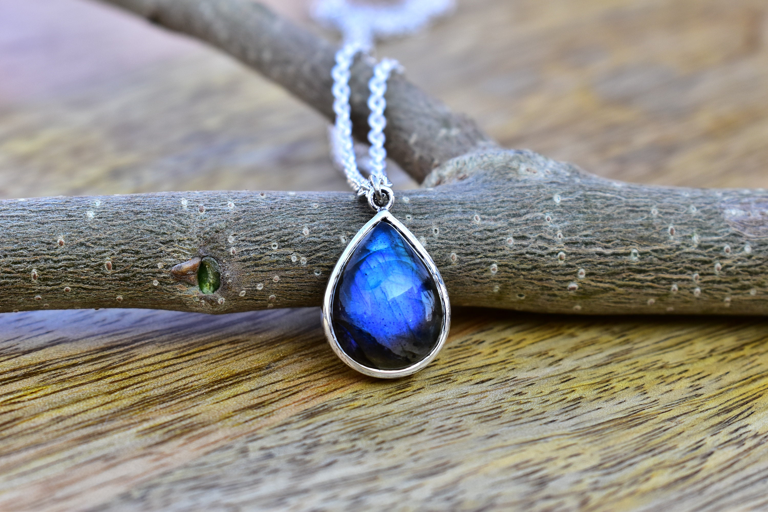 Labradorite Necklace Sterling Silver Labradorite Pendant | Etsy