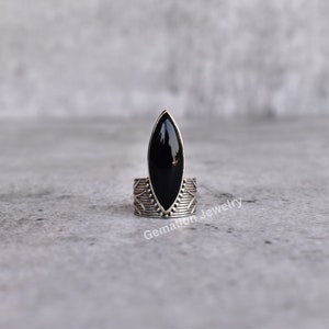 Genuine Black Onyx Ring Black Onyx Statement Ring for Women - Etsy