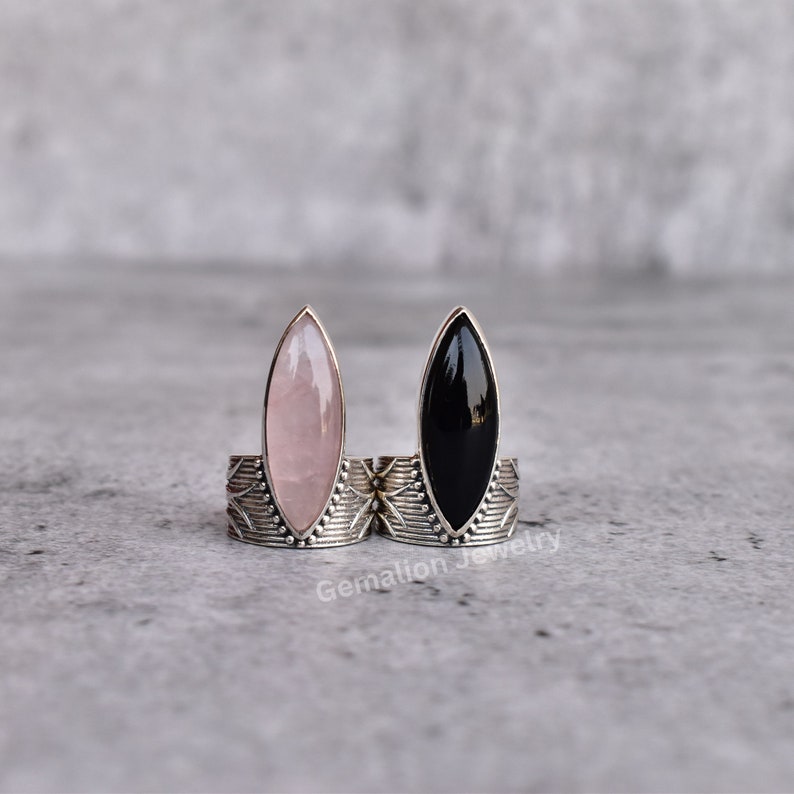 Genuine Black Onyx Ring Black Onyx Statement Ring for Women - Etsy