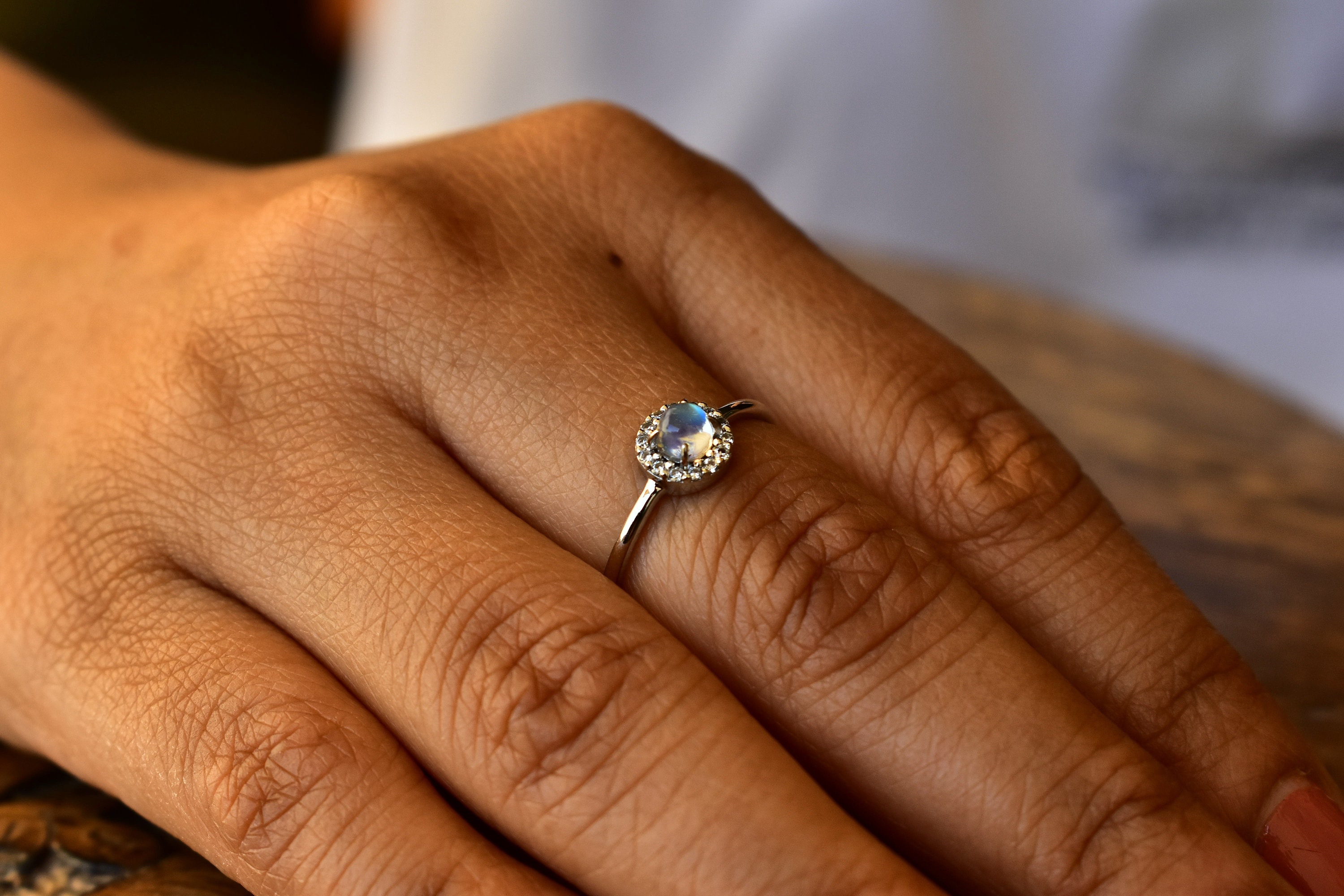 Dainty Moonstone Ring Classy Inclusion Free Moonstone Ring | Etsy